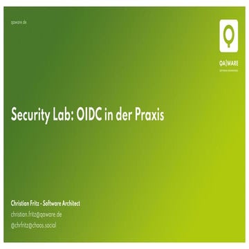 Security Lab: OIDC in der Praxis | PDF