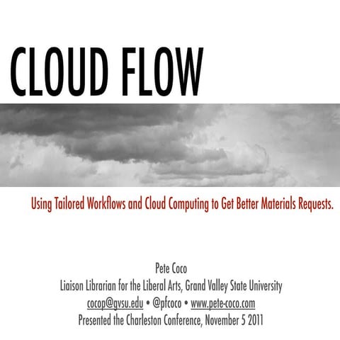 Cloudflow: Using Tailored Workflows and Cloud Computing to Get Better Materials Requests. | KEY ...
