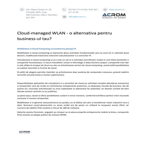 Cloud managed WLAN | PDF