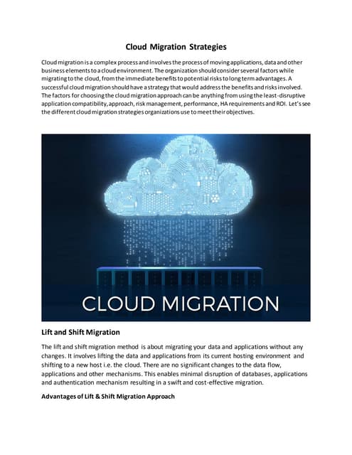 Cloud migration, orchestration and operations | PDF