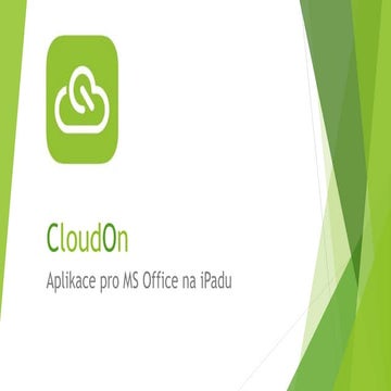CloudOn. Aplikace pro MS Office na iPadu | PPT