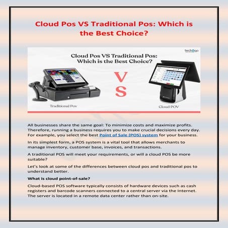 Cloud Pos VS Traditional Pos- Which is the Best Choice. | PDF