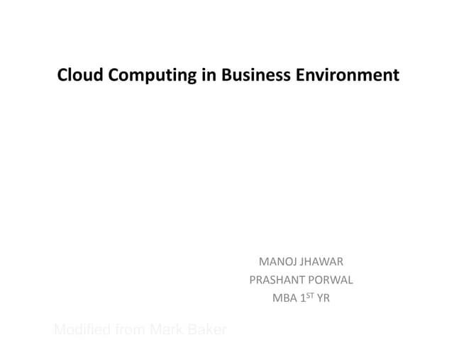Cloud computing ppt | PPT