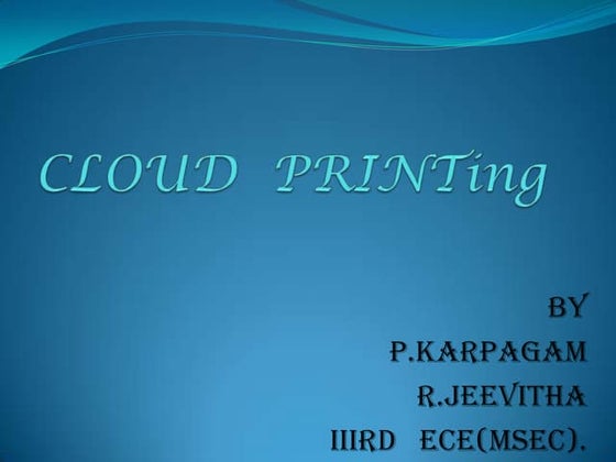 The benefits of cloud printing | PDF