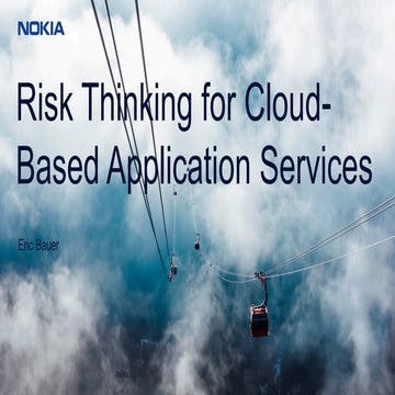 Risk Thinking for Cloud-Based Application Services | PPT