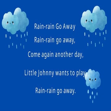 Nursery Rhyme Preschool - Rain - Rain Go Away | PPTX