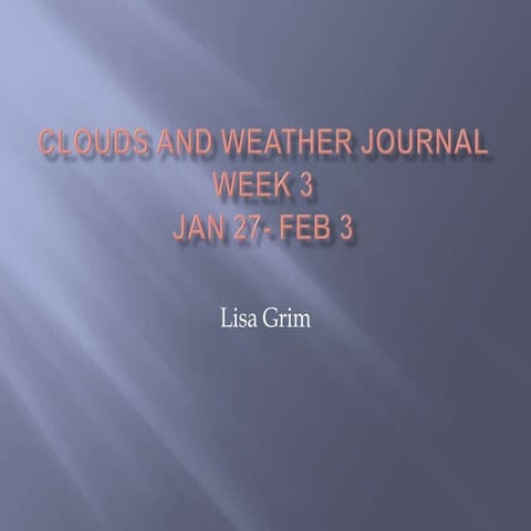 Clouds and weather journal 3 | PPT