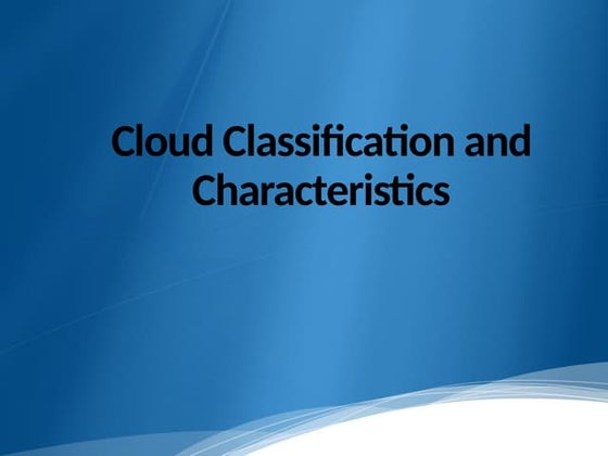 Cloud classification | PPTX