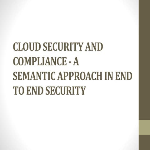Cloud security and compliance ppt | PPTX