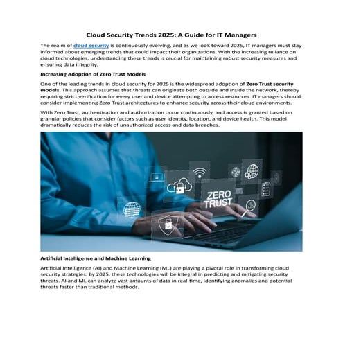 Cloud Security Trends 2025: What IT Managers Need to Know | PDF