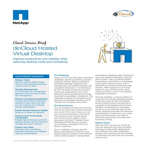 dinCloud Hosted Virtual Desktop | PDF