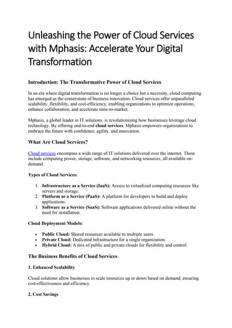 Empowering Digital Transformation with Platform as a Service (PaaS) Solutions | PDF
