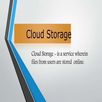 Cloud storage | PPTX | Computing | Technology & Computing