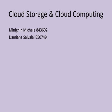 Cloud storage & cloud computing | PPTX