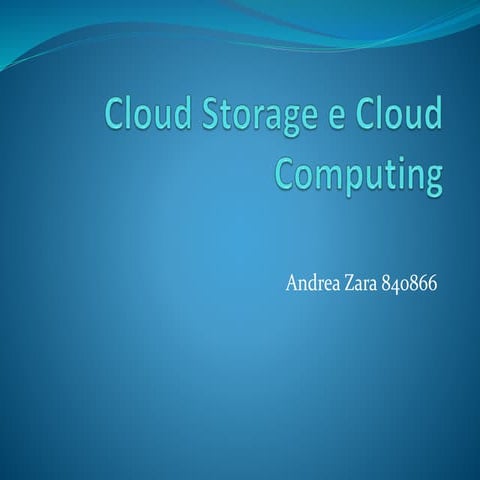 Cloud storage e cloud computing | PPT