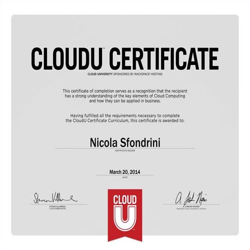 CloudU Certification - RackSpace | PDF