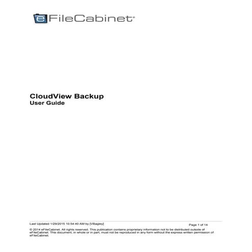 eFileCabinet Cloud View Backup Guide | PDF