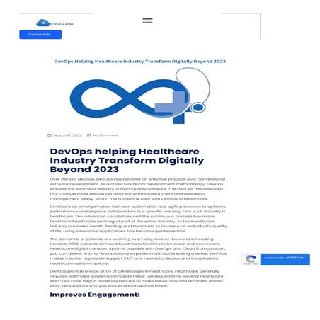 DevOps helping Healthcare Industry Transform Digitally Beyond 2023 | PDF | Cloud Computing ...