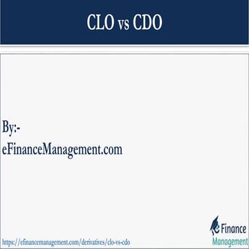 CLO vs CDO | PPT