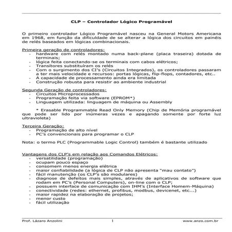 Controladores Lógicos Programáveis parte-1 | PDF