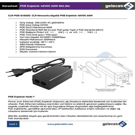 POE Enjektör 60W | PDF