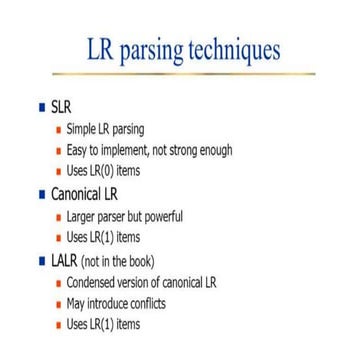 Compiler Design LR parsing SLR ,LALR CLR