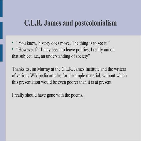 Clr james | PPT