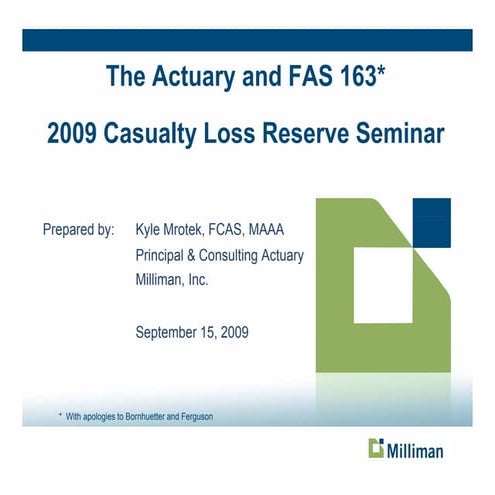 The Actuary and FAS 163 | PDF