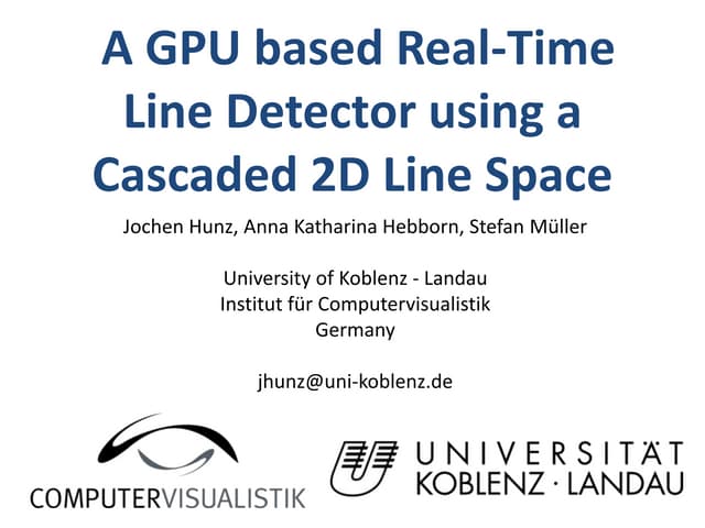 A Gpu Based Real Time Line Detector Using A Cascaded 2d Line Space Pptx Graphics Software