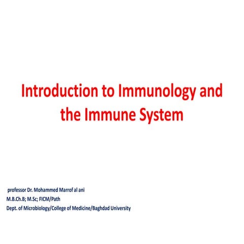 Introduction to immune system | PPT