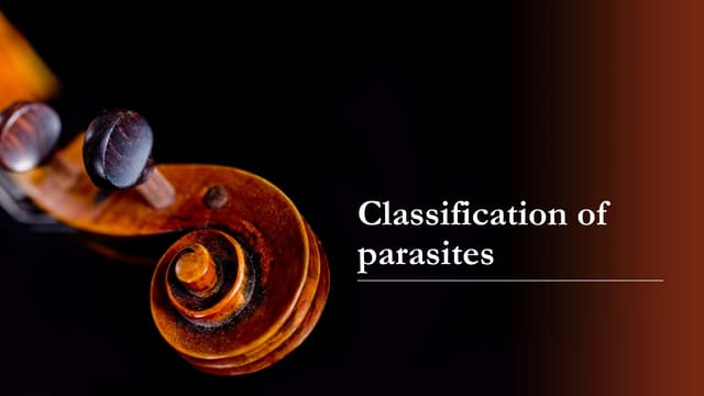 Classification of medical parasites | PPTX