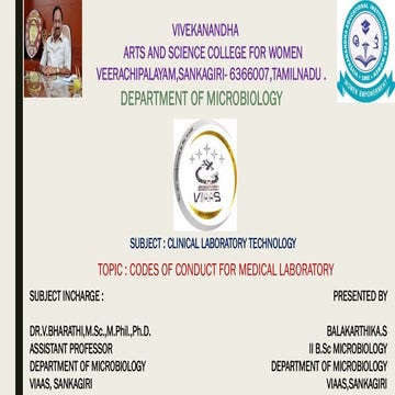 Clinical laboratory technology - codes of conduct for medical laboratory | PDF