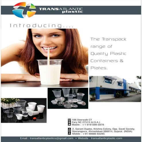 Transatlantic Plastic, Ahmedabad, Plastic Products | PDF