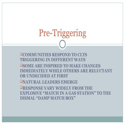 Community Led Total Sanitation - PRE-TRIGGERING | PPT