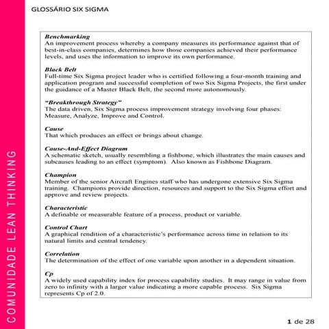 Clt Six Sigma Glossary | PDF