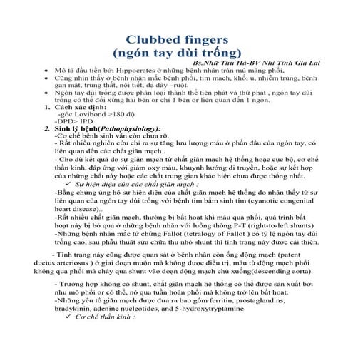 Clubbed fingers | PDF