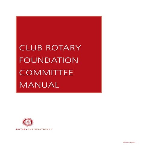 Club foundation committee manual | PDF