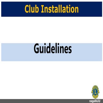 Club Installation Guidelines | PPTX