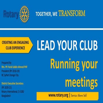 Lead Your Club | Running your Meeting | PPTX