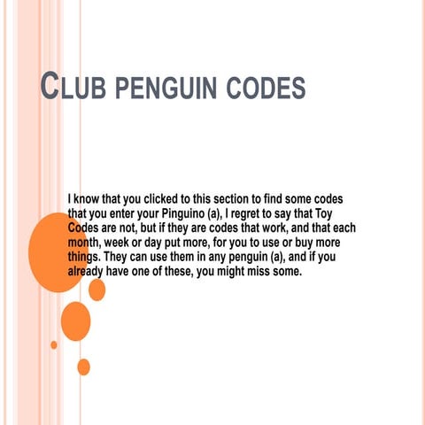 Club penguin codes | PPTX | Children\'s Games and Toys | Shopping