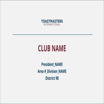 Club report template for area/div conferences | PPTX