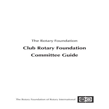 Club rotary foundation committee guide | PDF