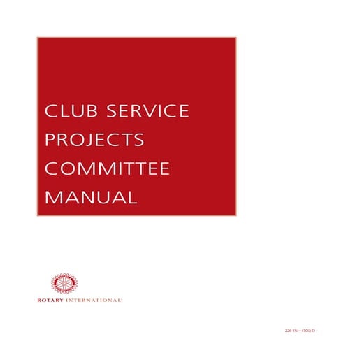 Club service projects committee manual | PDF
