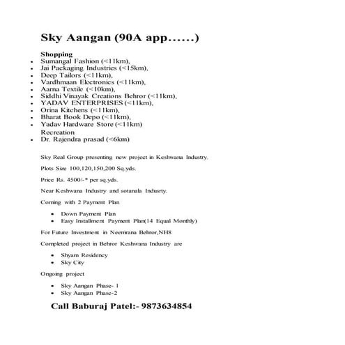 Clu obtained plots neemrana behror,nh8 11 | DOCX