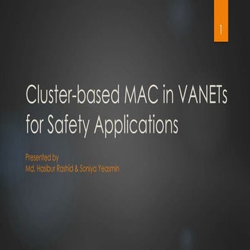 Cluster Based Mac In Vane Ts For Safety Applications Pptx Computer Networking Computing