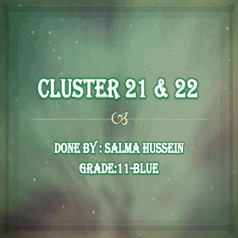 Cluster 21 and 22 | PPT