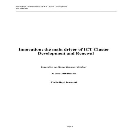 Cluster and innovation | PDF
