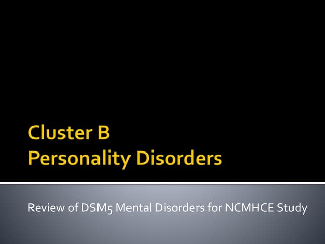 A presentation on classification of mental disorders | PPTX