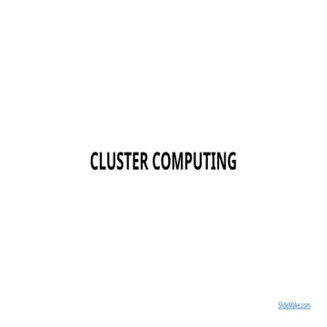 Seminar Ppt On Computer Cluster By Unknown Pptx