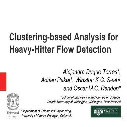 Clustering Based Analysis For Heavy Hitter Flow Detection Pdf